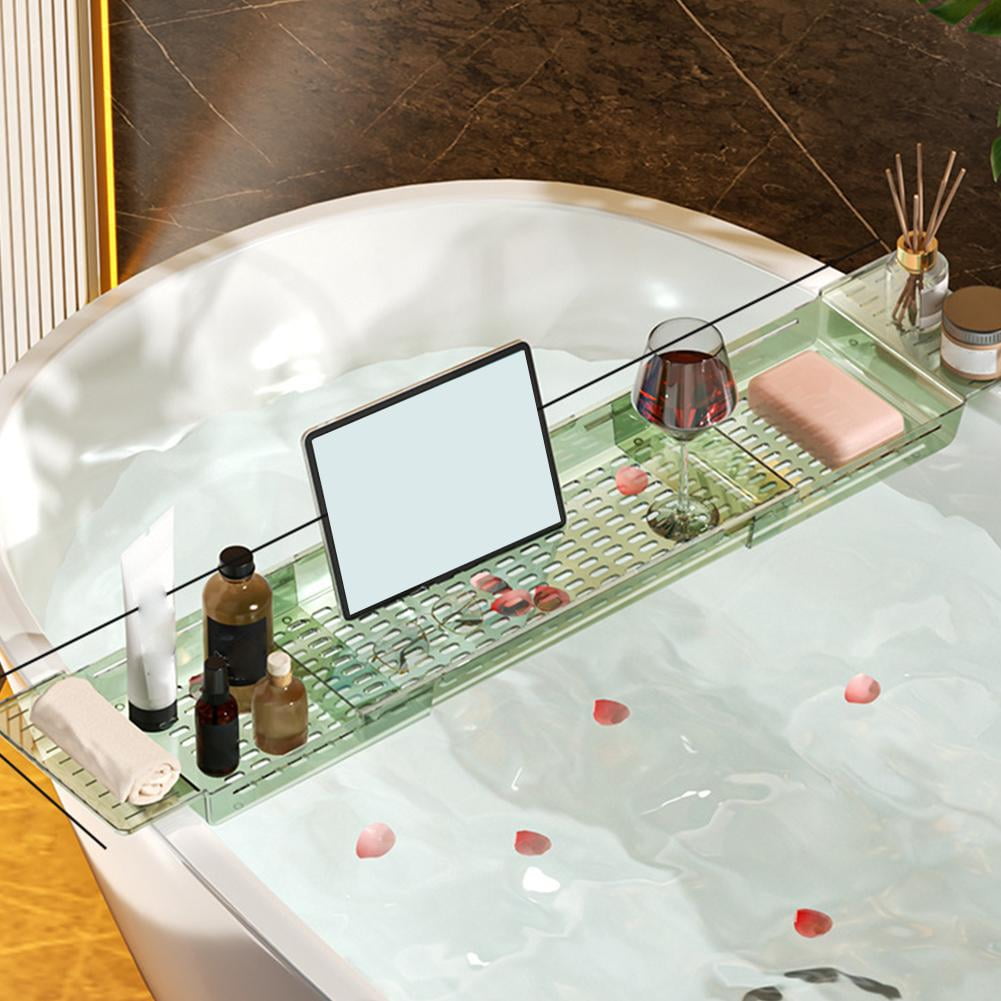 Clear PremiumBathtub Tray Caddy, Expandable Bath Tray Tub Tab For Tub ...