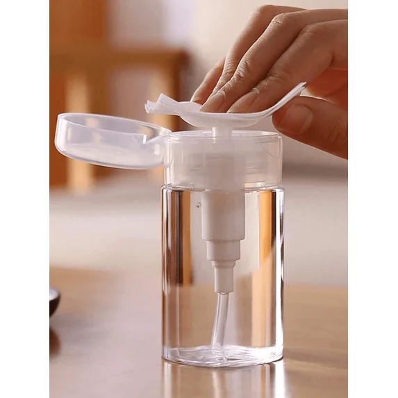 Clear Press Bottle - Reusable Push-Down Pump Dispenser, Empty Cosmetic ...