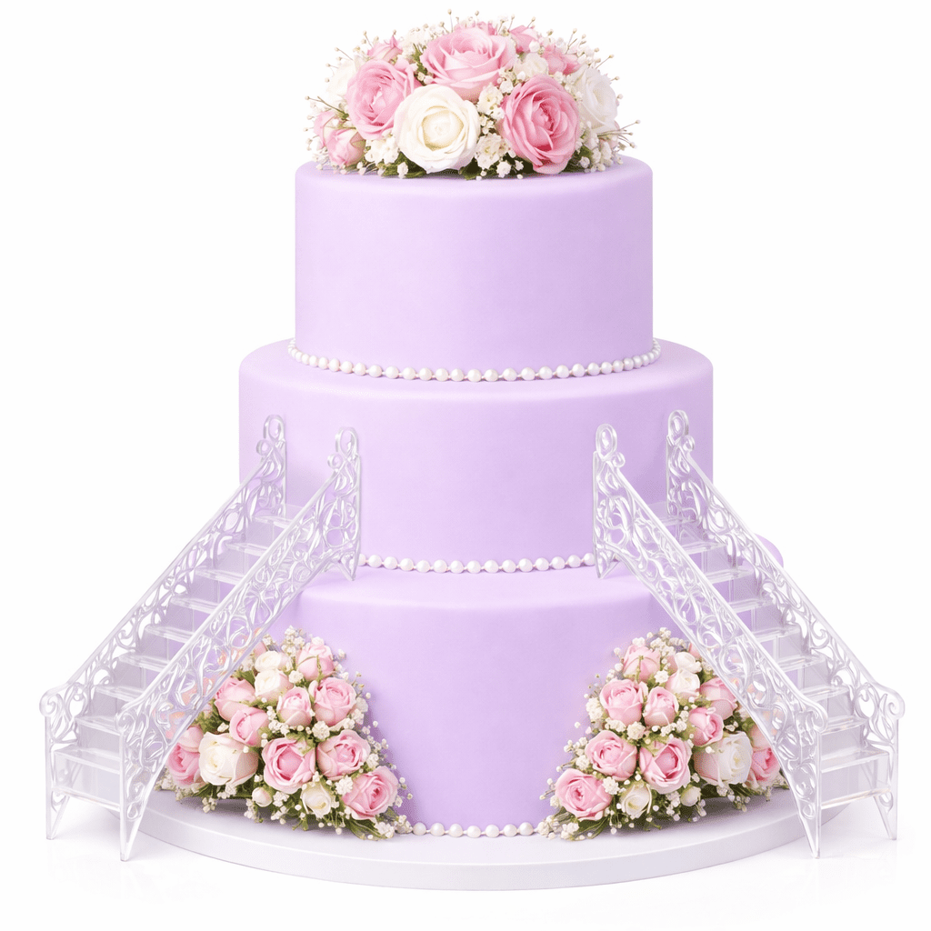 Clear Princess Wedding Cake Step Frosted Crystal Stairs Bridge ...