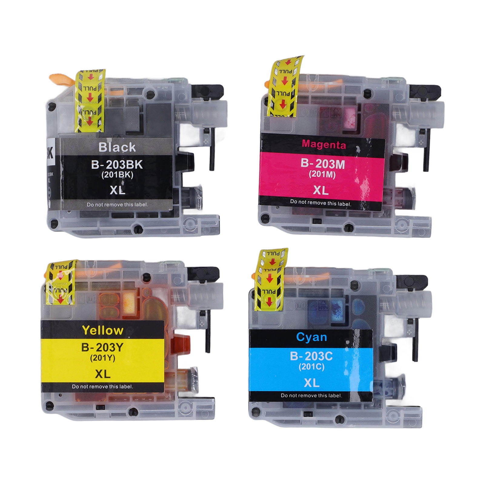Clear Printing Ink Cartridge Set, LC203 Compatible, Black Cyan Magenta ...