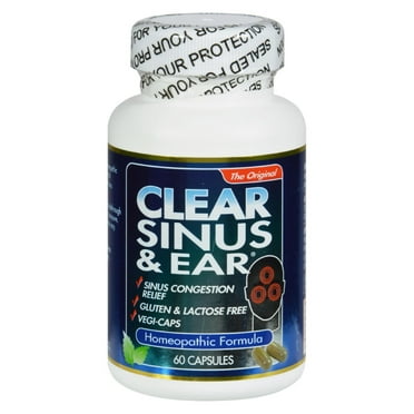 Clear Products Sinus & Ear Relief, 60 Ct - Congestion Decongestant for ...