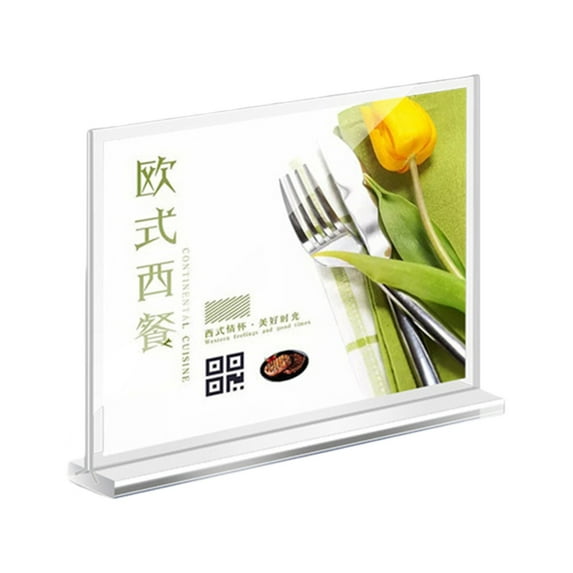 Clear Pull Out Acrylic Table Sign Holder Board With Stable Base For ...