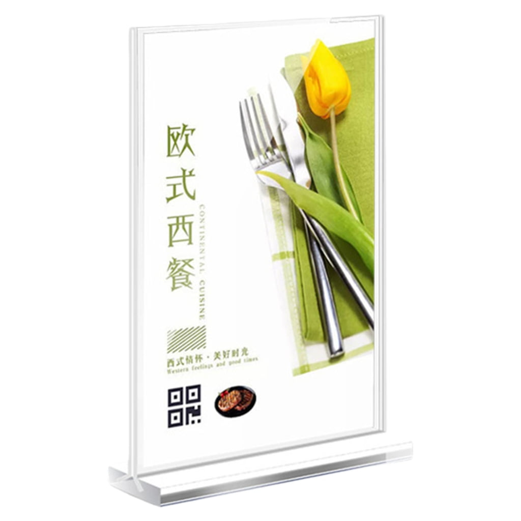 Clear Pull Out Acrylic Table Sign Holder Board With Stable Base For ...