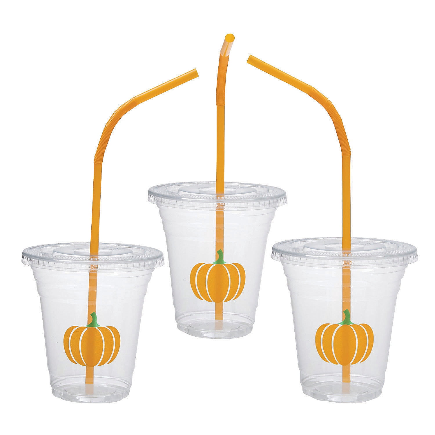 Clear Pumpkin Cups with Lids & Straws - 50 Ct. - Walmart.com