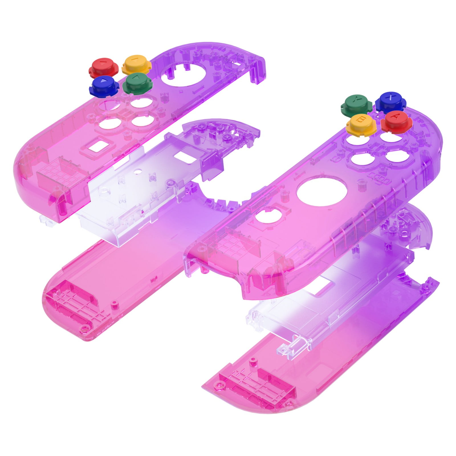 Clear Purple Rose Red Housing with Colorful Buttons for Nintendo Switch ...