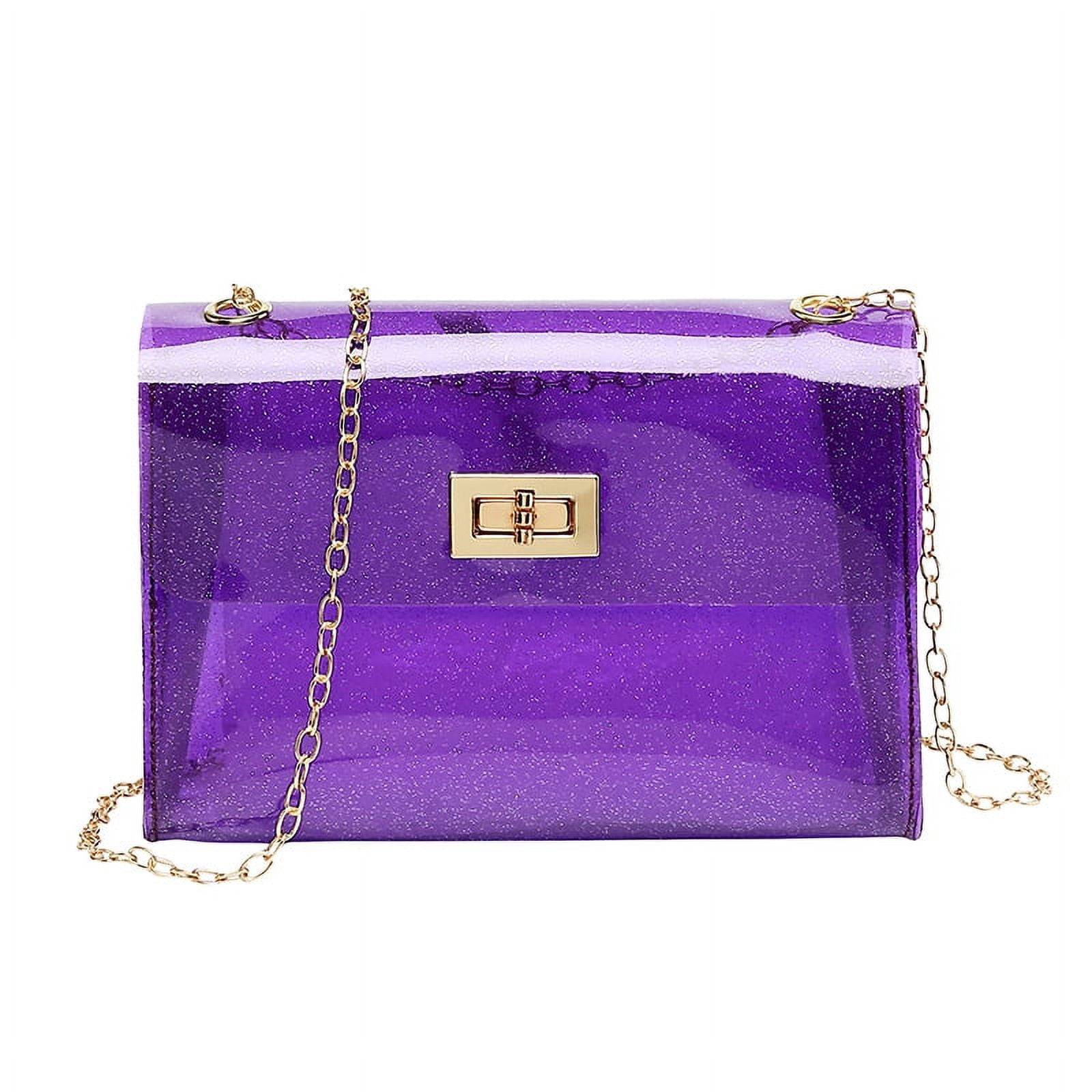Clear Purse, 2 in 1 Transparent Shoulder Bag Set Fashion Rivet Chain ...
