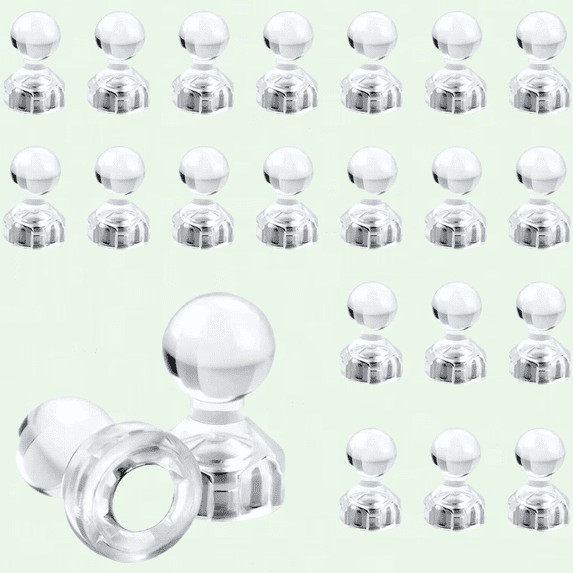 Clear Push Pin Magnets, 50 Pcs, with Transparent Box, Whiteboard Magnet ...