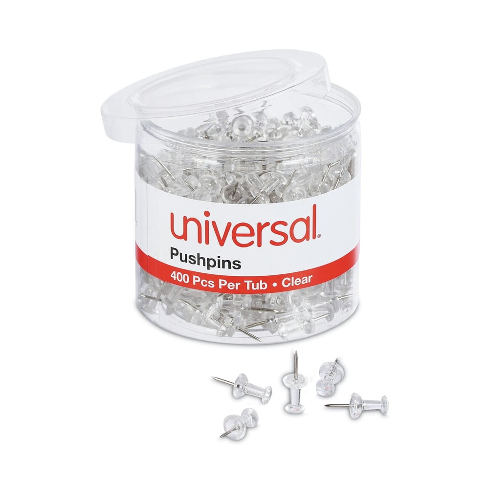 "Clear Push Pins, Plastic, Steel Pin, 3/8"", Suitable for Tough ...