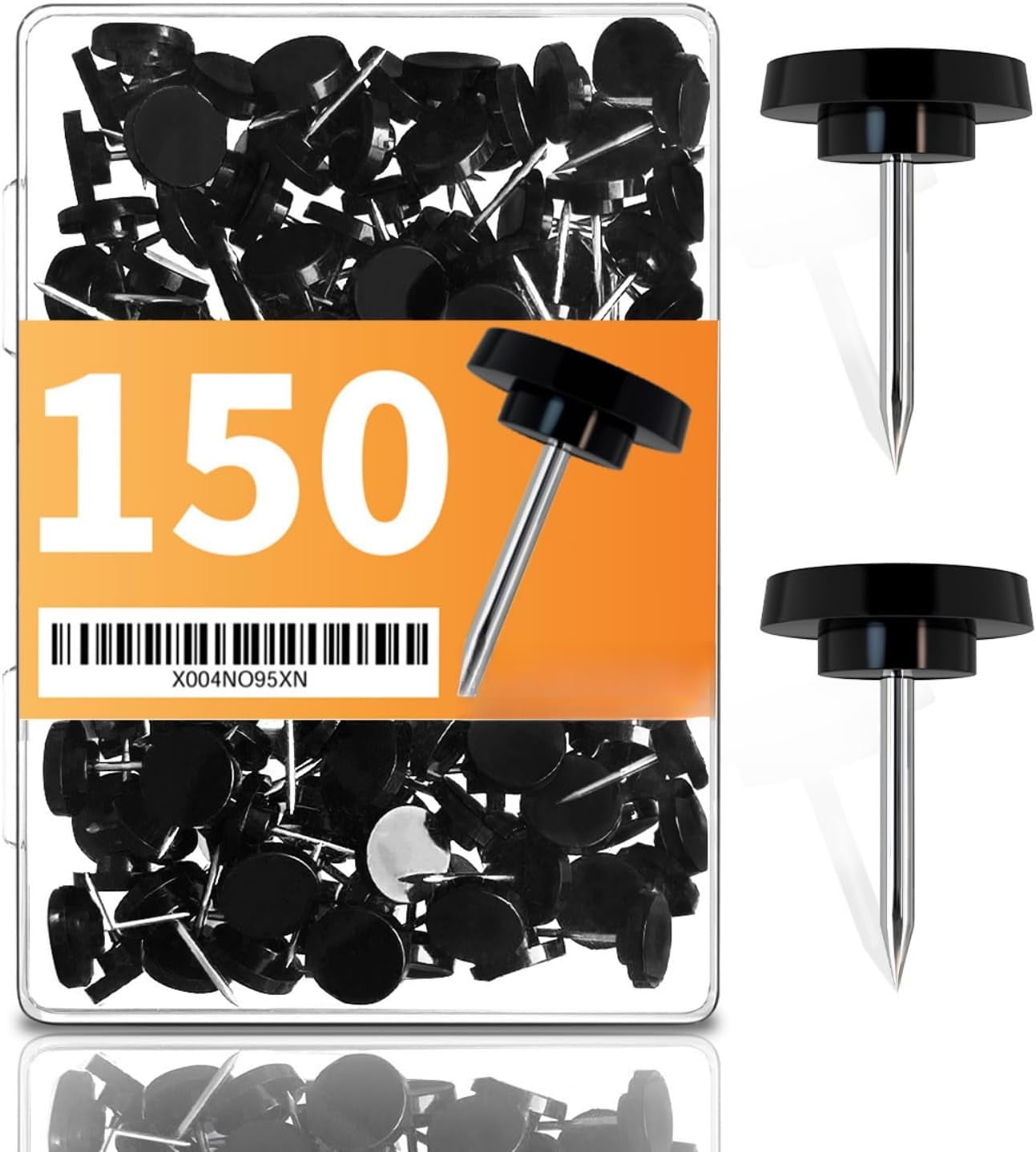 150 PCS Clear Push Pins Tacks Count in Reusable Box for Bulletin Boards ...