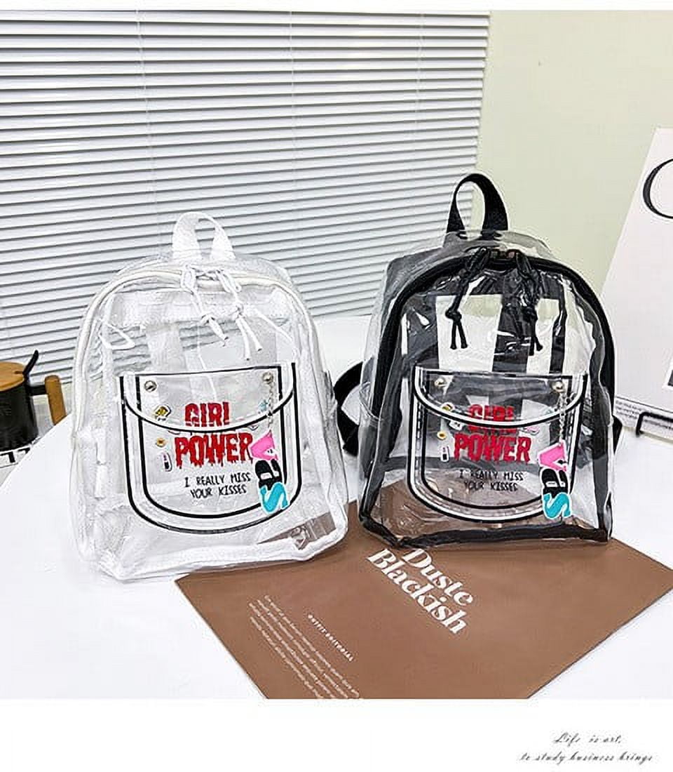 Clear Pvc Backpack, Large Capacity Bag, Transparent Plastic Design, Candy Colored Style, for ...