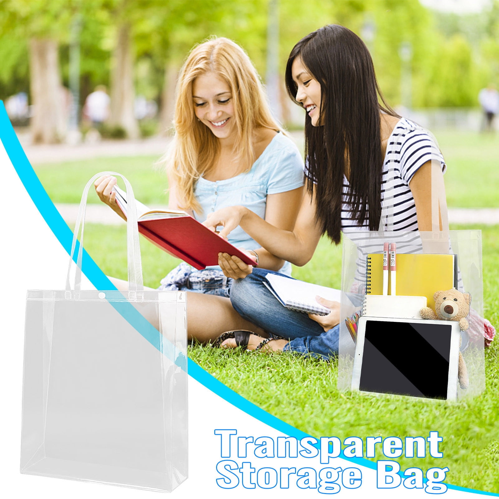 Clear Pvc Handbag, Transparent Cosmetic Bag with Zipper Closure, Water ...