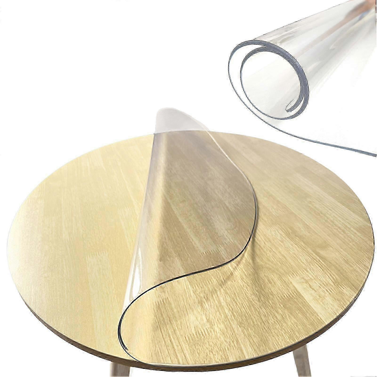Clear Pvc Table Cover Protector Round Pvc Tablecloth 2.0mm Thick Desk ...