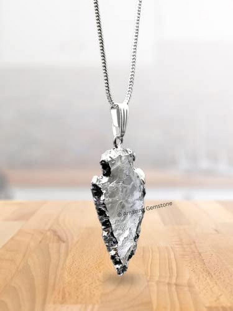 Clear Quartz Arrowhead Necklace for Men Women (Silver Edged) - Walmart.com