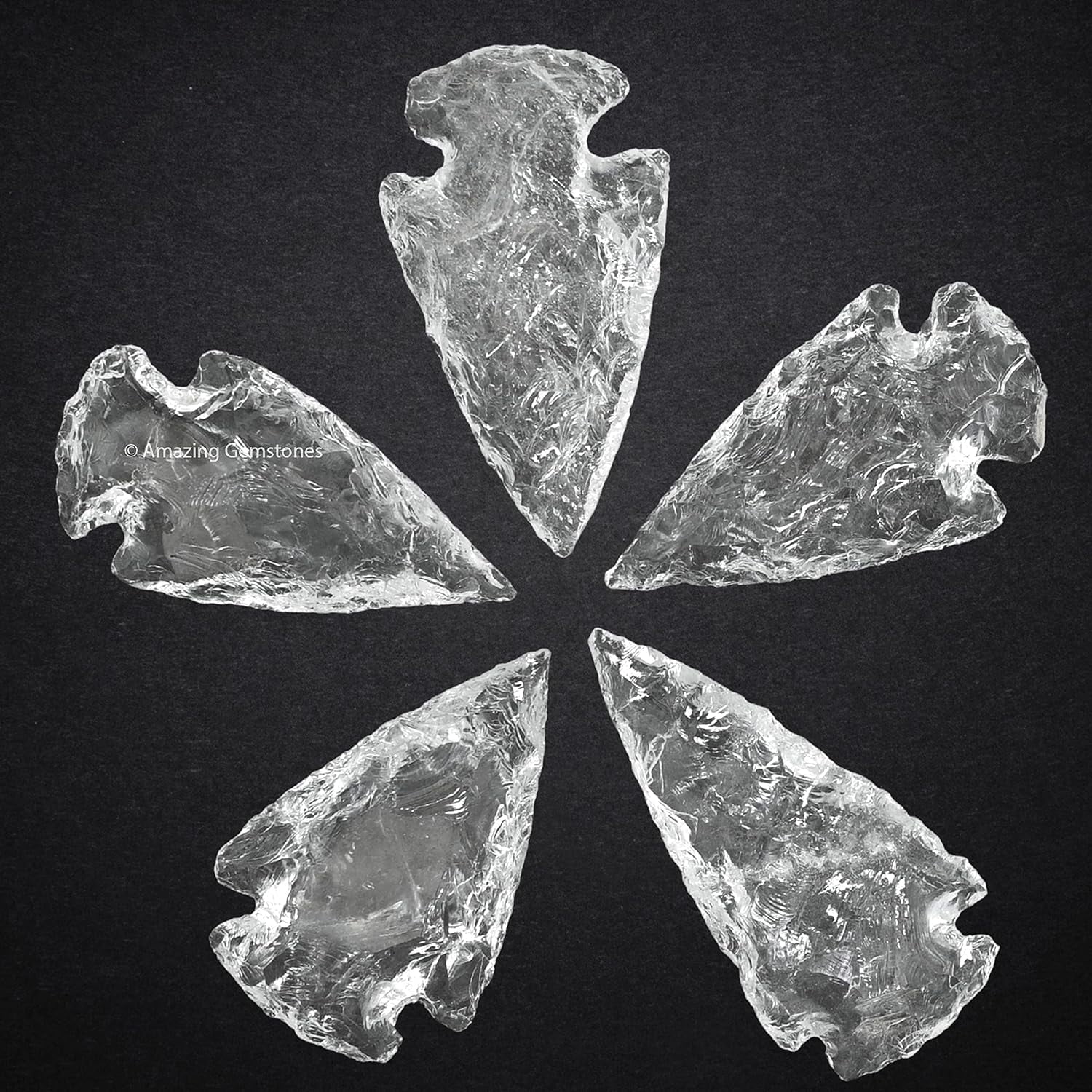 Clear Quartz Crystal Arrow Head Stone 5 Pieces (1" to 1.5" Inch ...