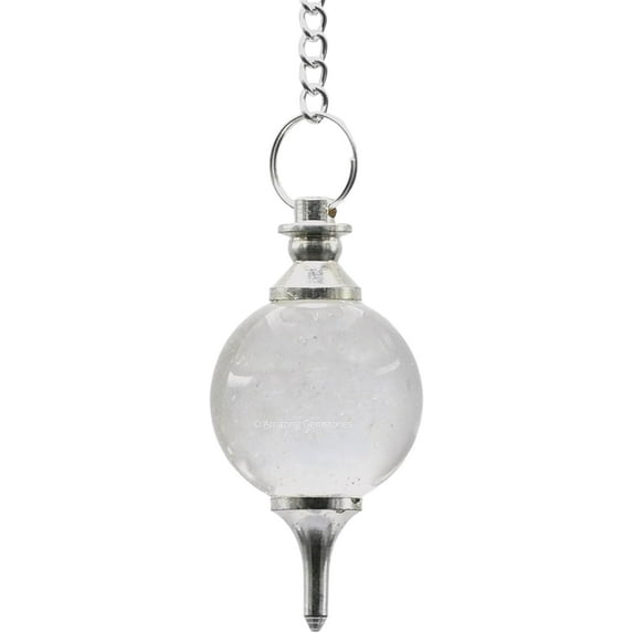 Clear Quartz Crystal Ball Pendulum for Divination - Dowsing Pendulum ...