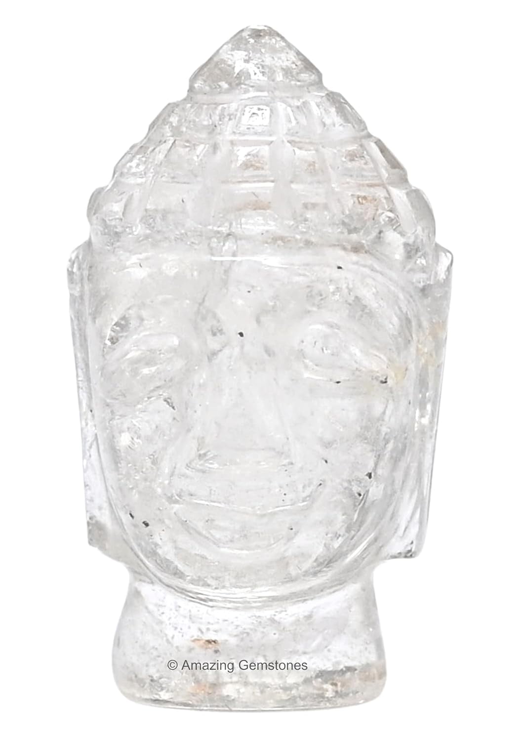 Clear Quartz Crystal Buddha Head Statue for Zen - Walmart.com