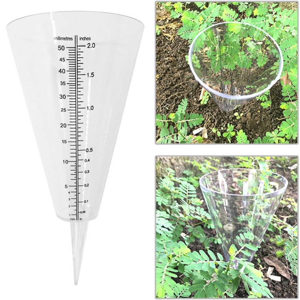 Clear Rain Gauge Dual Scale Cone Rain Gauge Outdoor Rain Measuring Cup ...