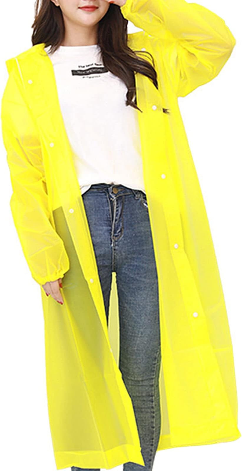 Clear Rain Poncho, Unisex, Portable Clear Ponchos with Hood, Raincoat ...