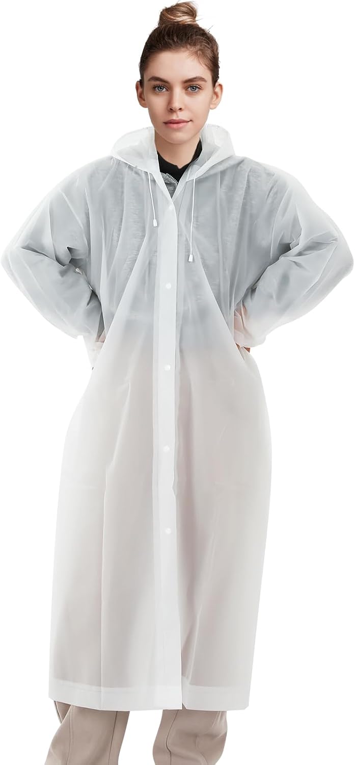 Clear Raincoats Reusable Raincoats EVA Rain Ponchos Portable Rain Coats ...