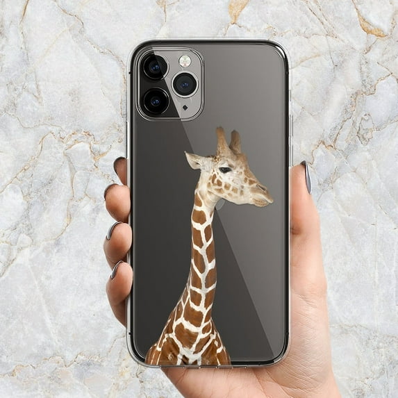 Clear Realistic Giraffe Themed Animal Phone Case 17 16 15 14 13 12 11 ...