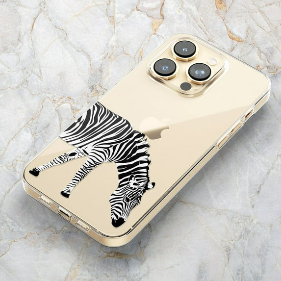Clear Realistic Wildlife Zebra Animal Phone Case 17 16 15 14 13 12 11 ...