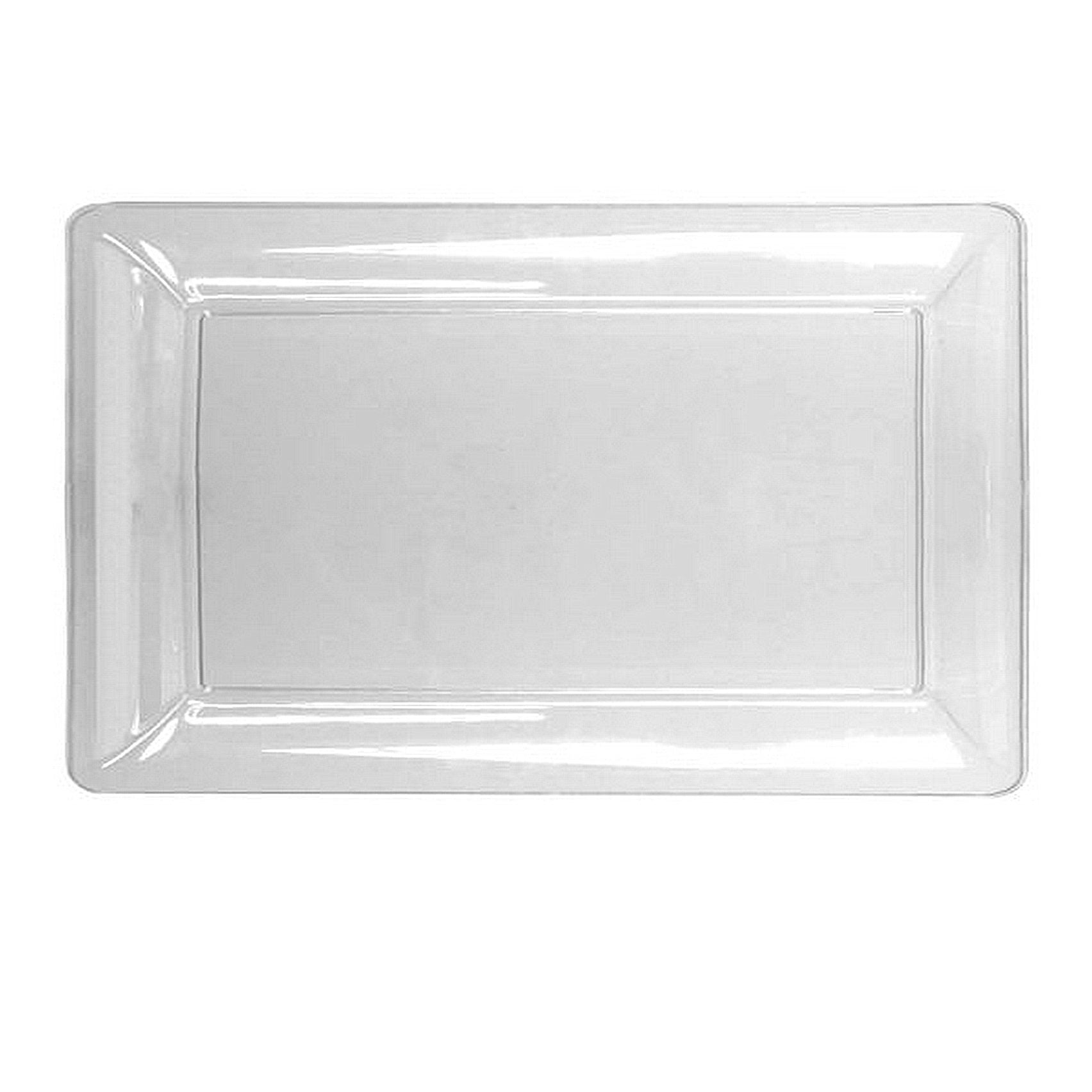 Party Expo Rectangular Plastic 12"x 18" Serving Tray, Clear - Walmart.com