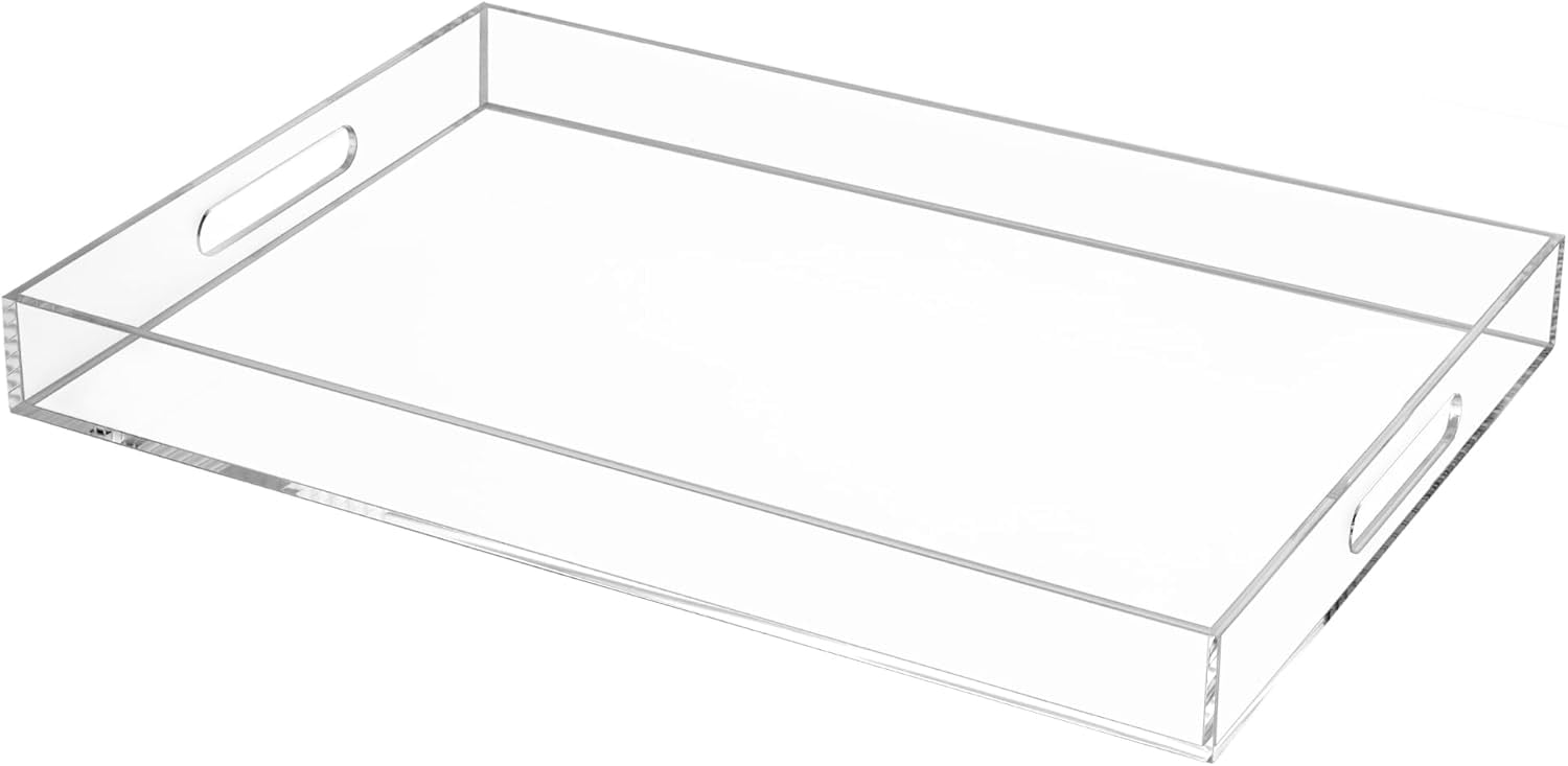Clear Rectangular 14x20 Inches Acrylic Ottoman Tray Decorative Serving ...