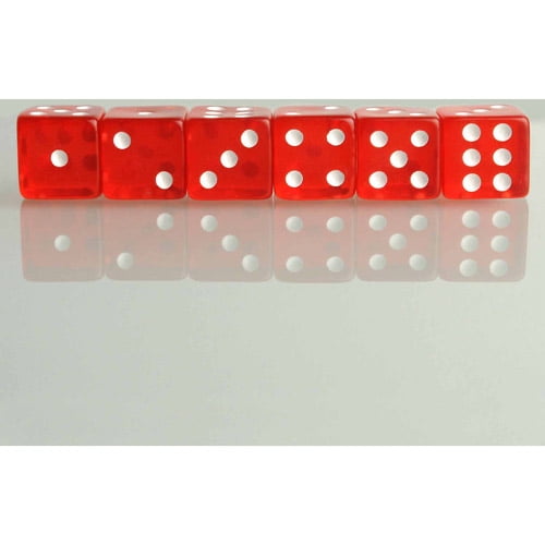 Clear Red Dice