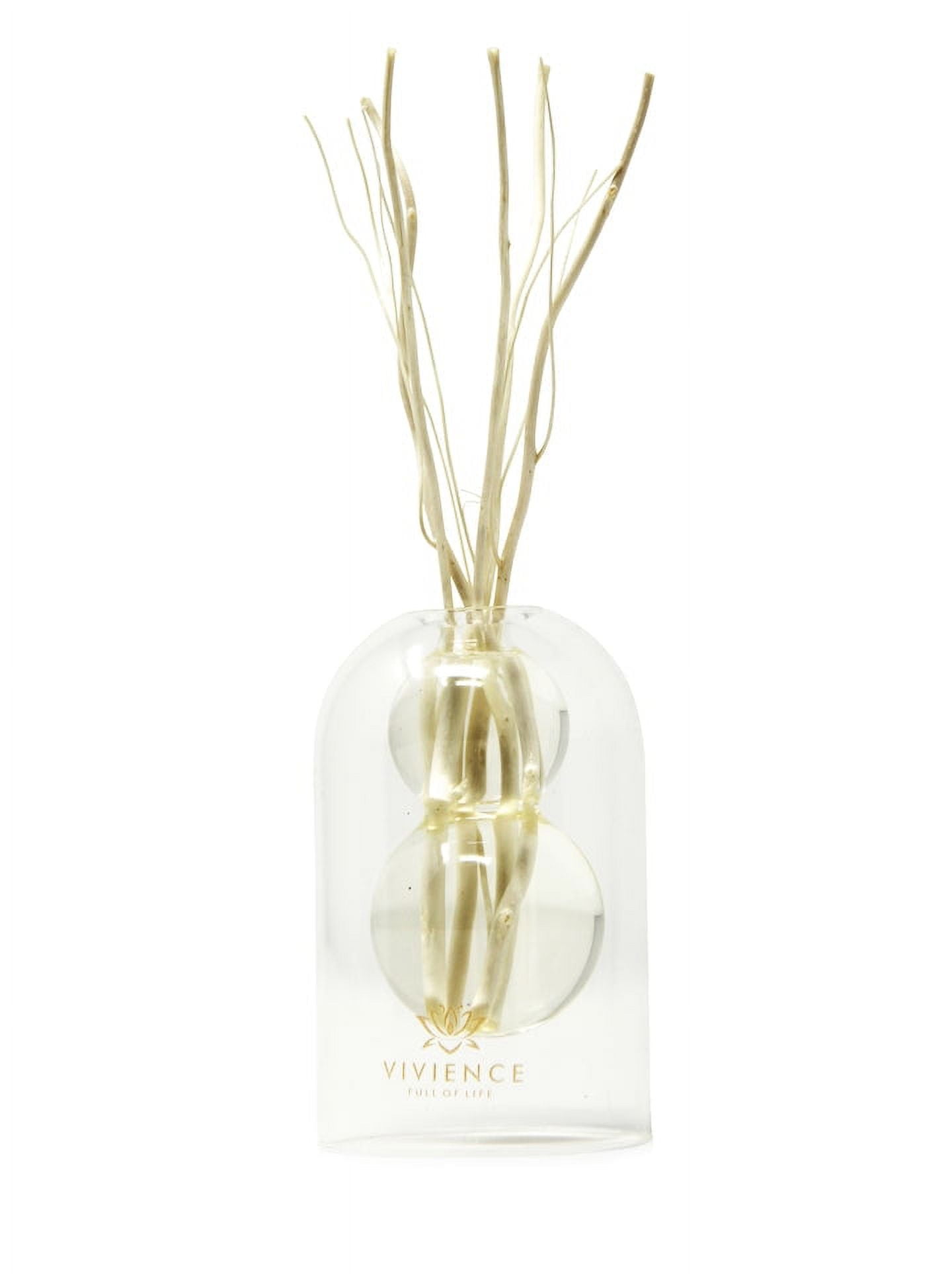 Clear Reed Diffuser With White Circular Inlay, "Lily Of The Valley ...