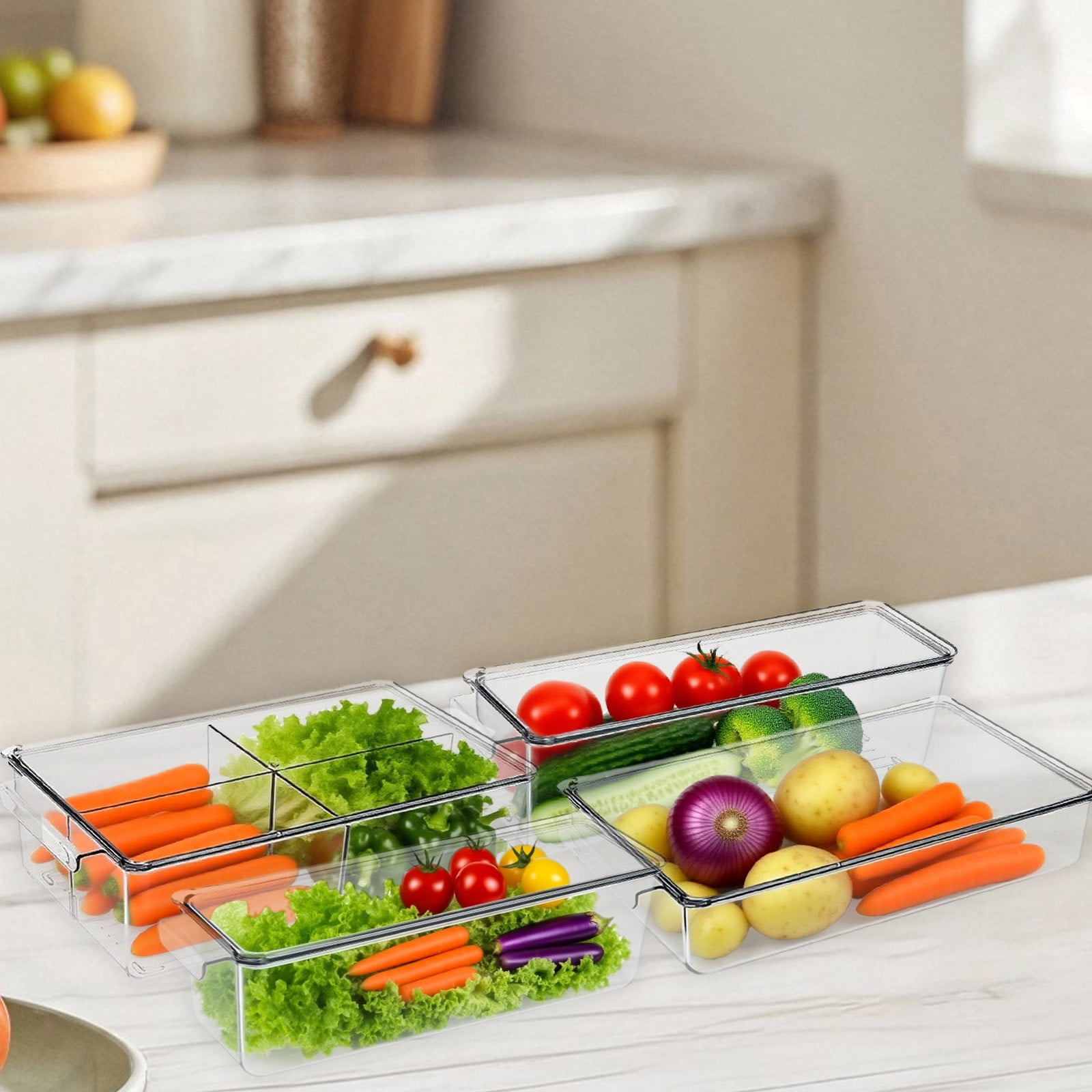 Clear Refrigerator Food Storage Box | Airtight Sealed Lid | Stackable ...