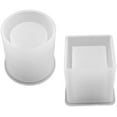Clear Resin Epoxy 2pcs Planter Pot Mold DIY Flower Pot Molds Pen Holder ...