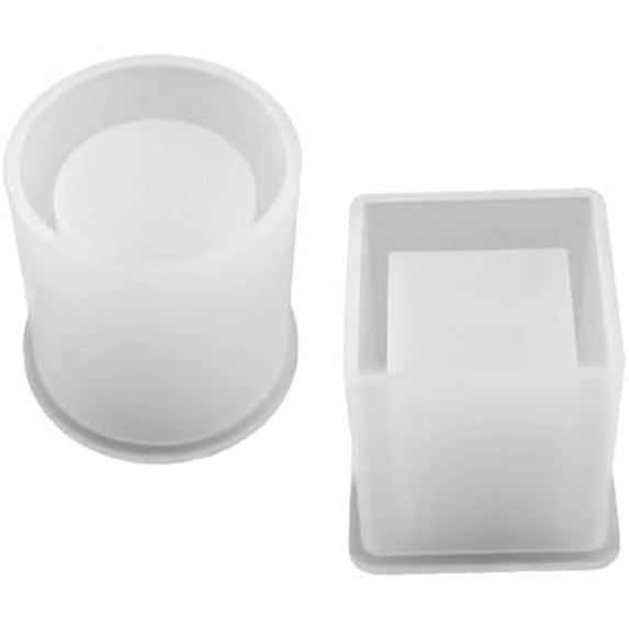 Clear Resin Epoxy 2pcs Planter Pot Mold DIY Flower Pot Molds Pen Holder ...