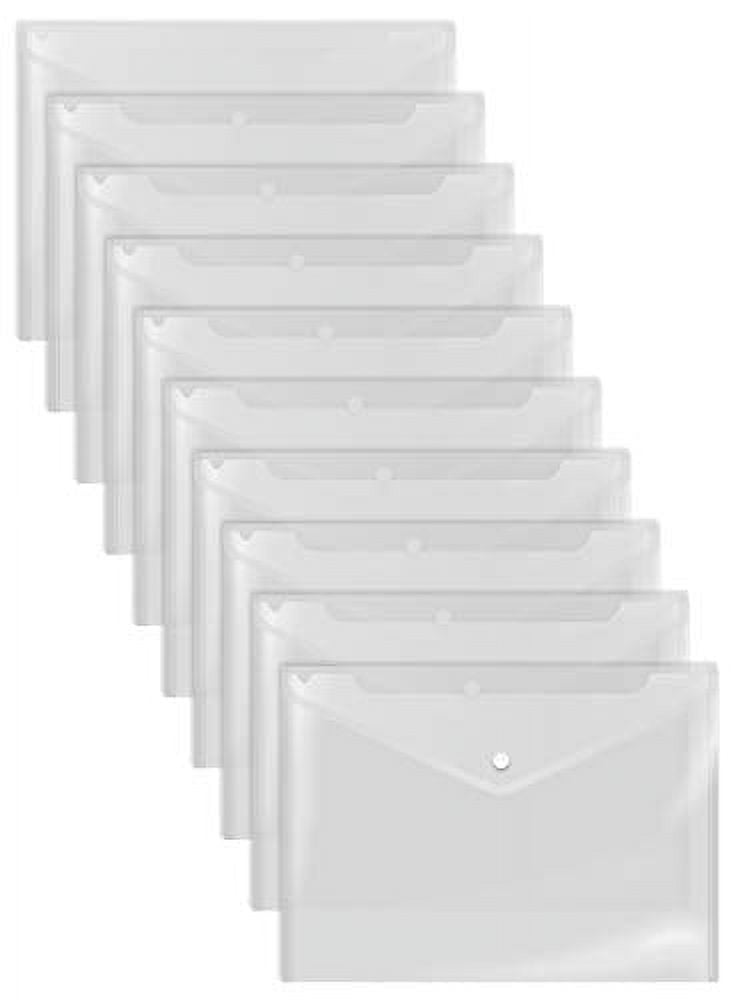 "Better Office Products XL Clear Reusable Plastic Envelopes, Snap ...