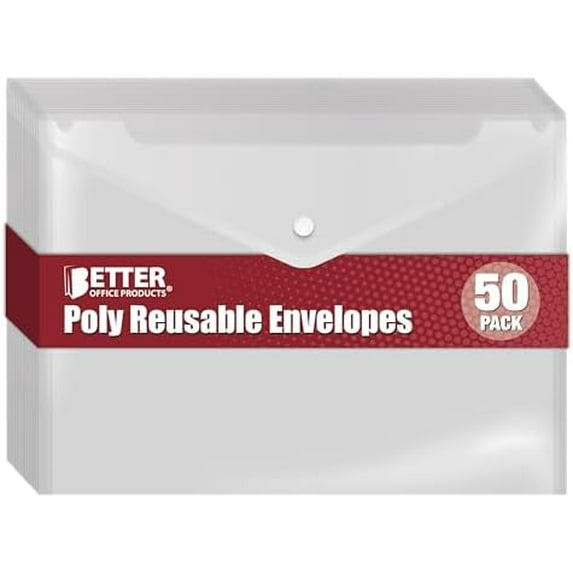 Clear Reusable Plastic Envelopes with Snap Closure, Plastic Document ...