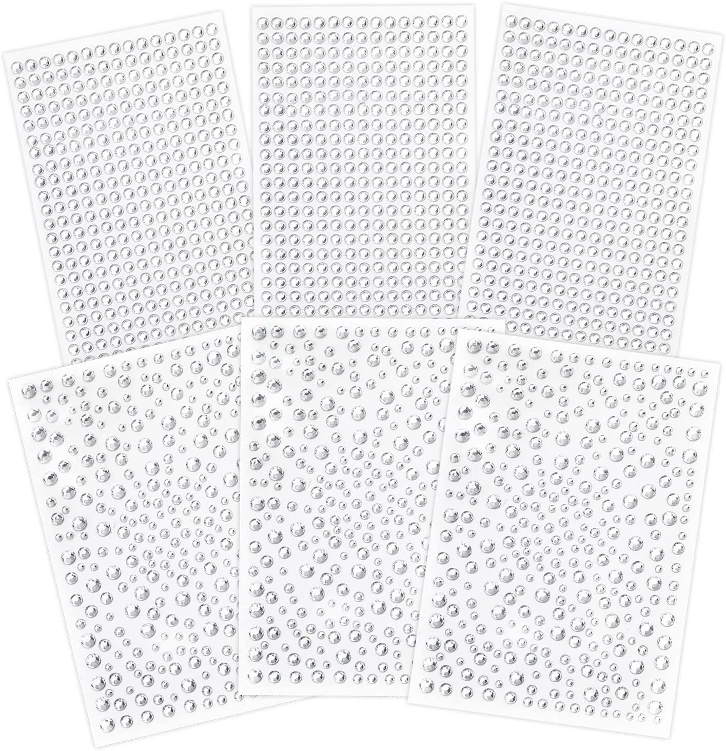Clear Rhinestones Stickers, 2100pcs Self Adhesive Rhinestones for Face ...