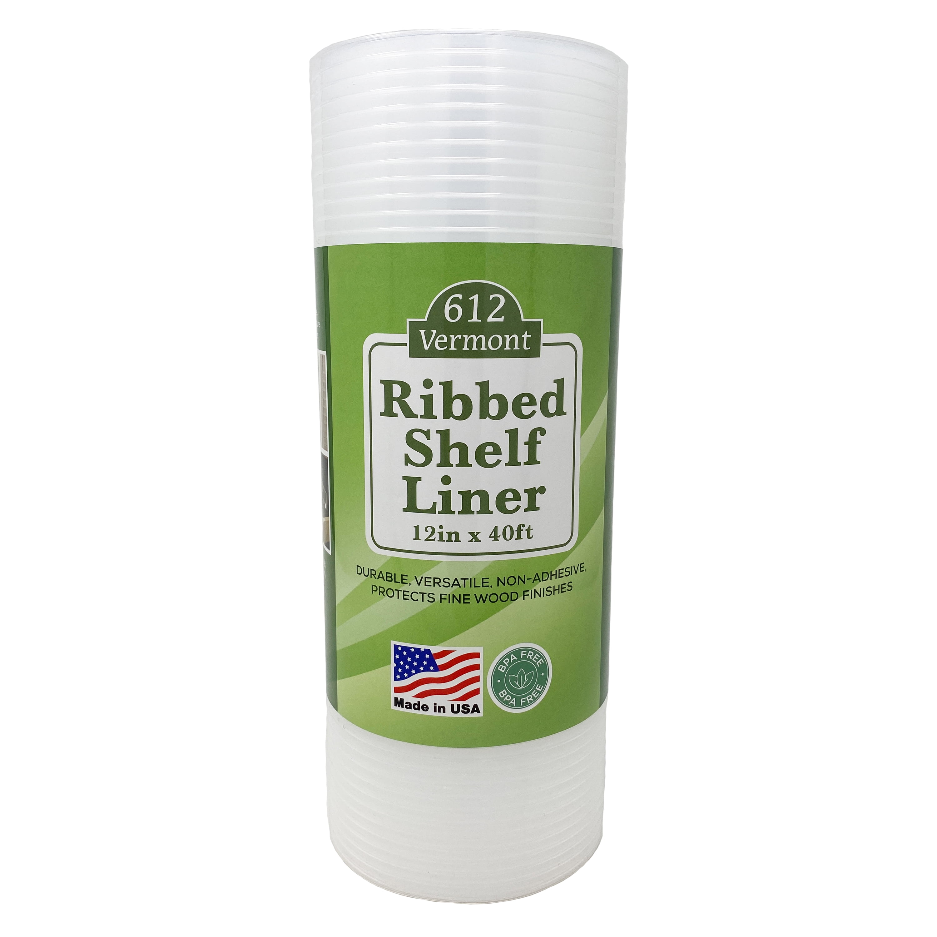 Waterproof, Non-Adhesive Clear Ribbed Plastic Shelf Liner (12 Inch x 40 ...