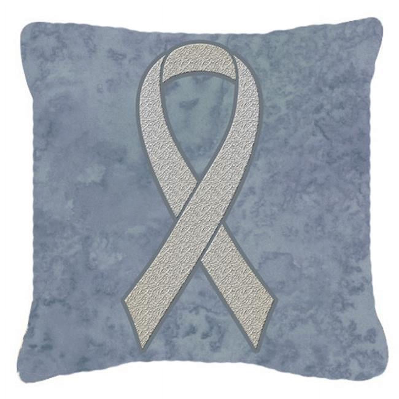 Clear Ribbon for Lung Cancer Awareness Indoor & Outdoor Fabric Decorative Pillow - 18 x 18 In ...