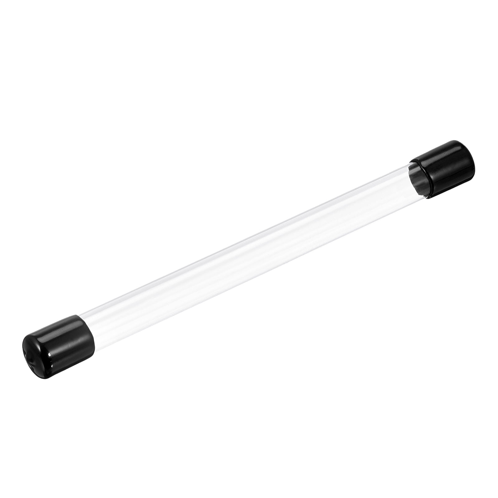 Clear Rigid Tube Round Plastic Tubing with Black Rubber Cap, 305mm/ 12 ...