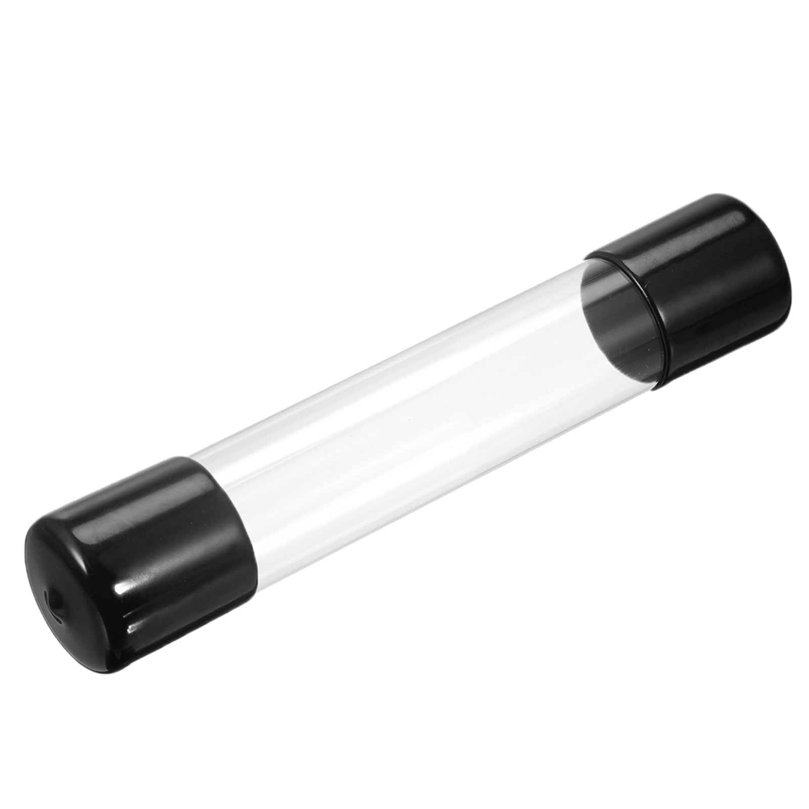 Clear Rigid Tube Round Plastic Tubing with Black Rubber Cap, 305mm/ 12 ...