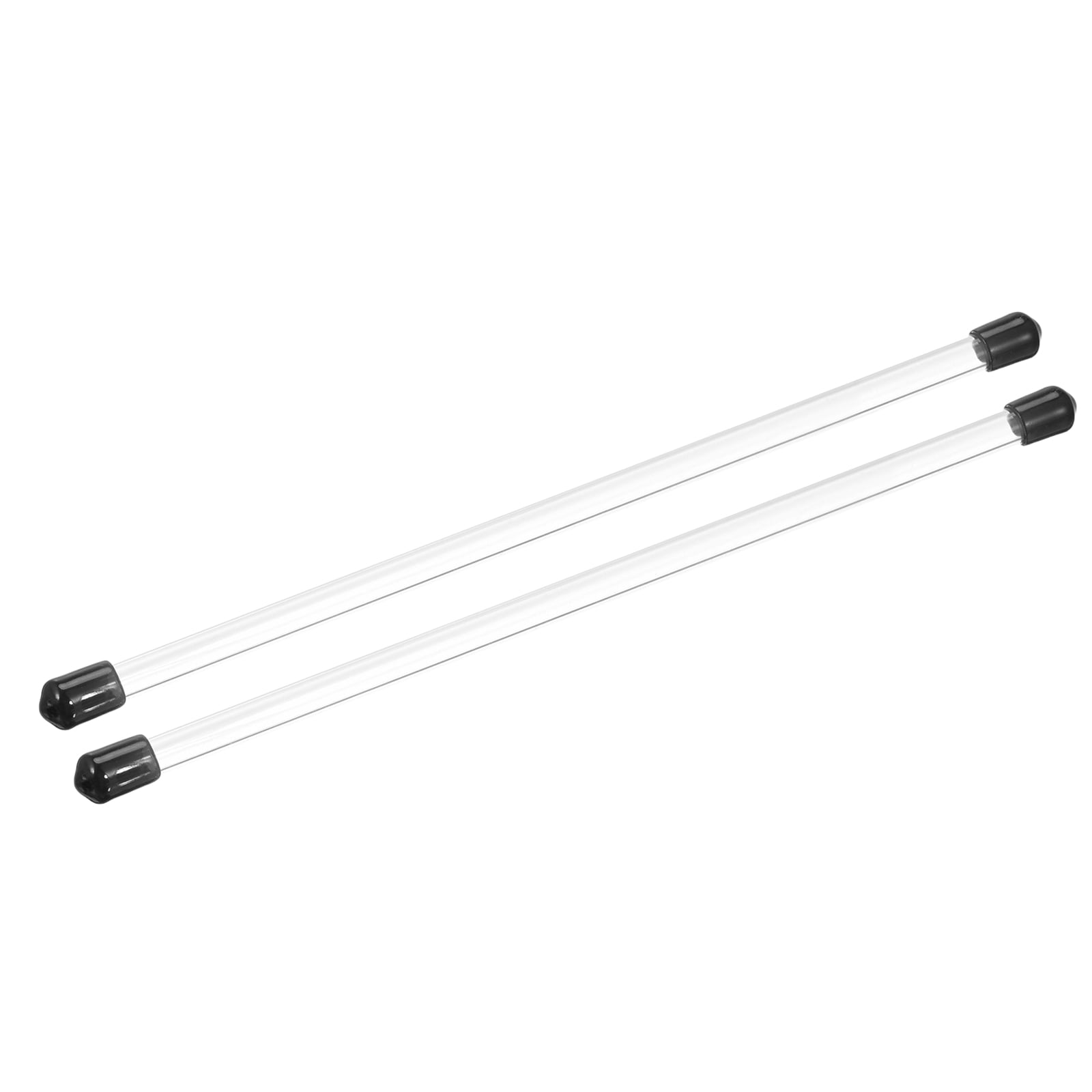 Clear Rigid Tube Round Plastic Tubing with Black Rubber Cap, 305mm/ 12 ...