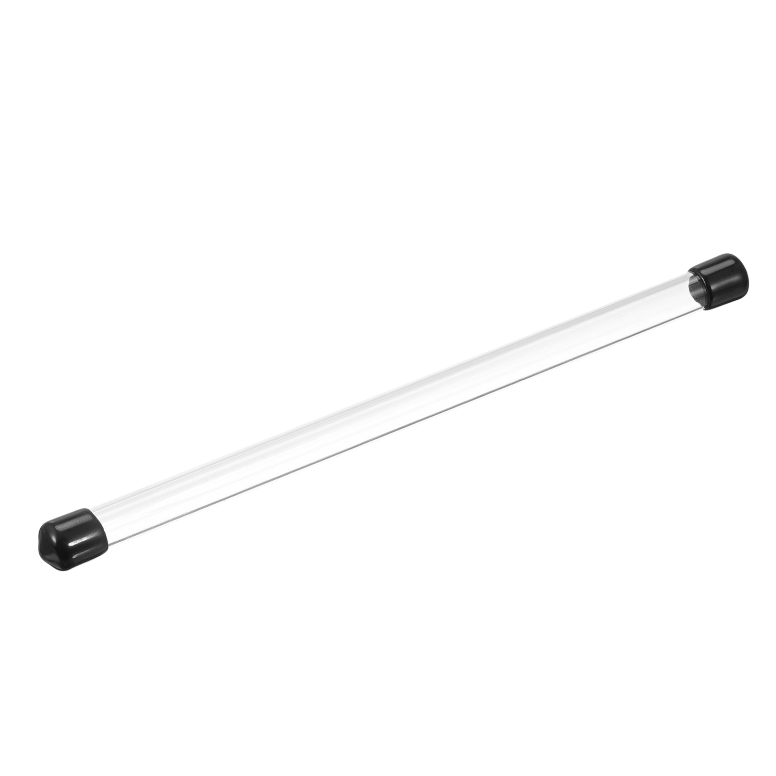 Clear Rigid Tube Round Plastic Tubing with Black Rubber Cap, 305mm/ 12 ...