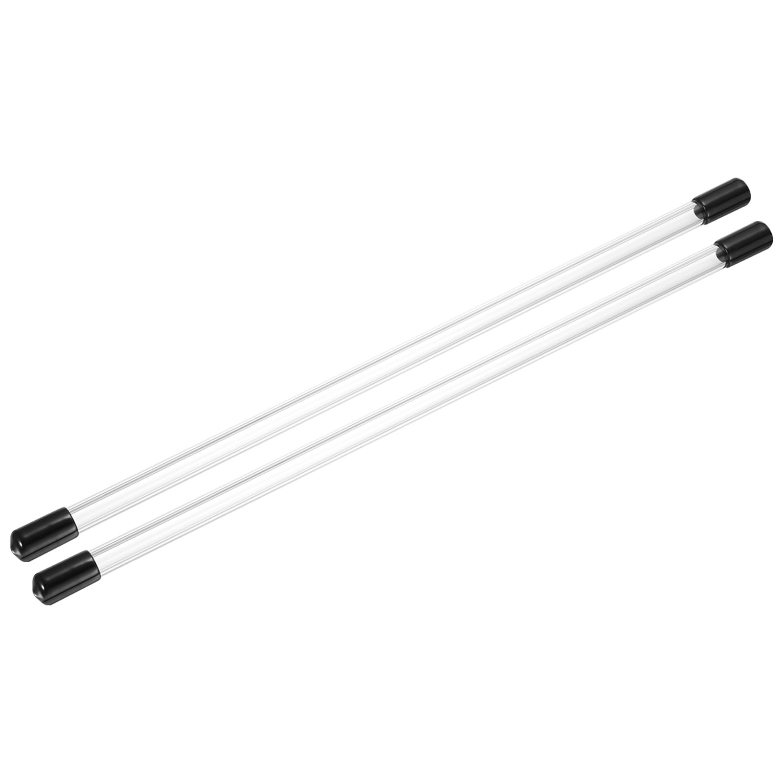 Clear Rigid Tube Round Plastic Tubing with Black Rubber Caps Polycarbonate Water Pipe, 305mm ...