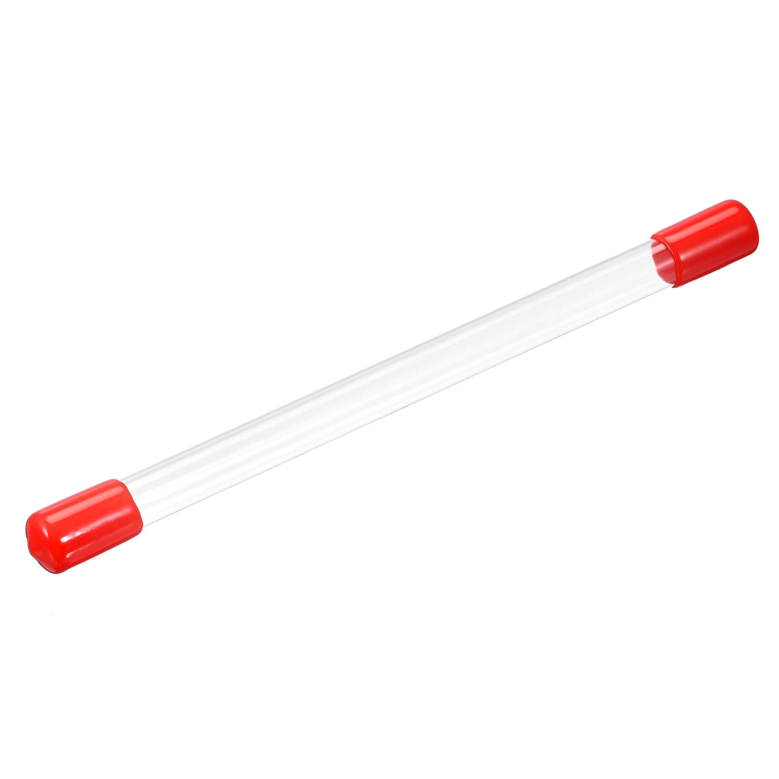 Clear Rigid Tube Round Plastic Tubing with Red Rubber Cap, 305mm/ 12 ...