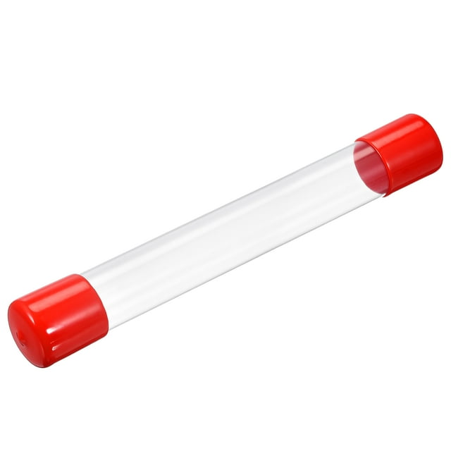 Clear Rigid Tube Round Plastic Tubing with Red Rubber Cap, 305mm/ 12 ...