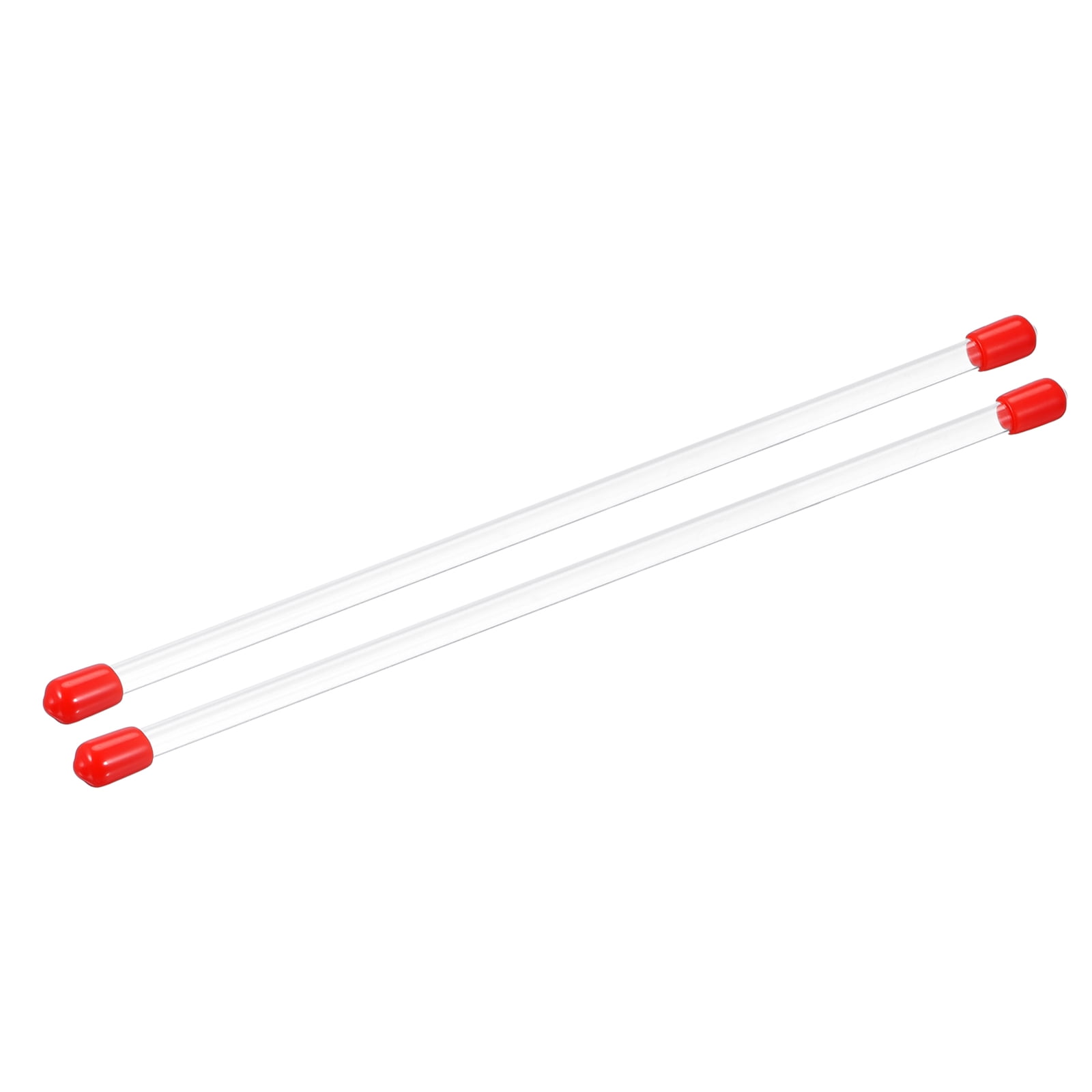 Clear Rigid Tube Round Plastic Tubing with Red Rubber Cap, 305mm/ 12 ...