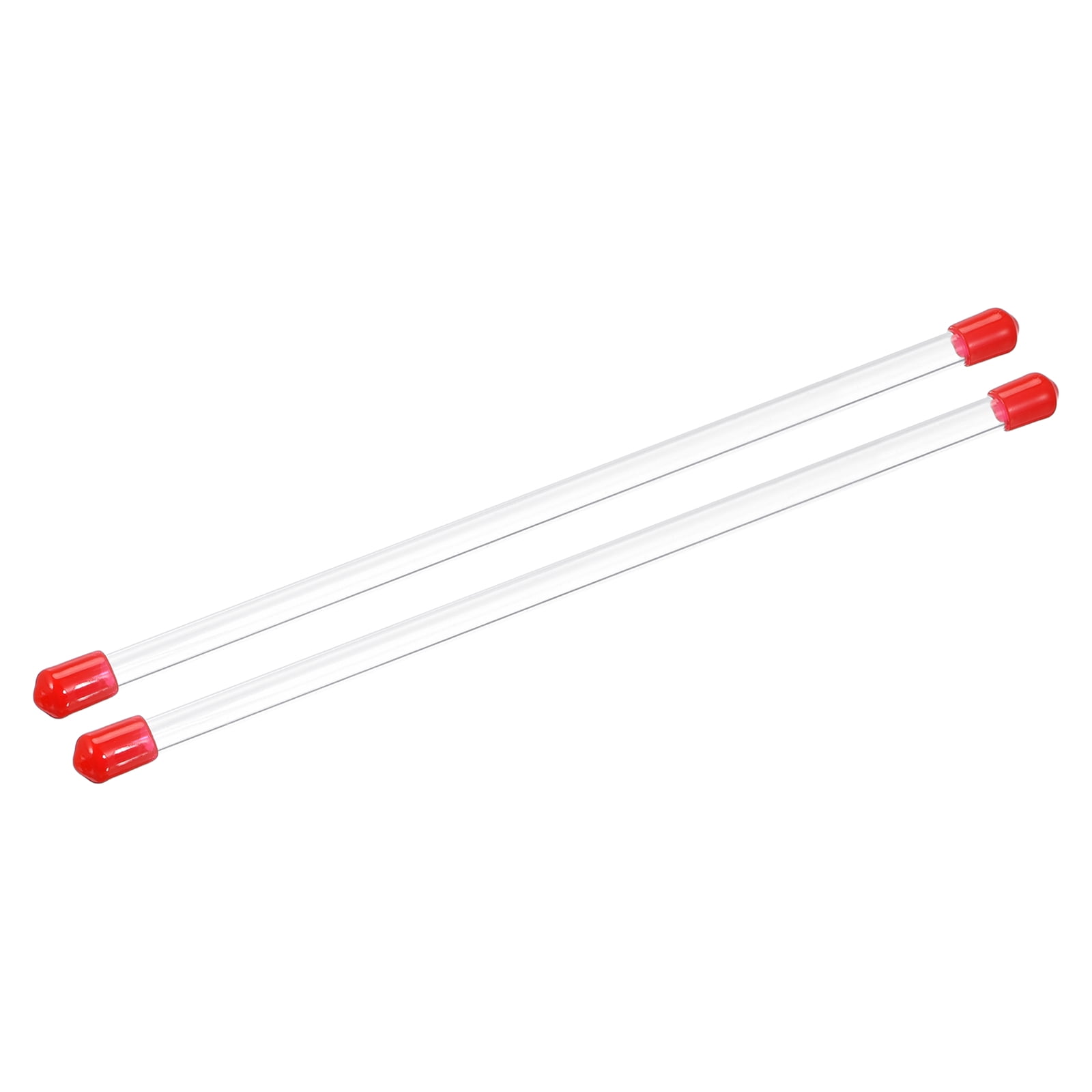 Clear Rigid Tube Round Plastic Tubing with Red Rubber Cap, 305mm/ 12 ...