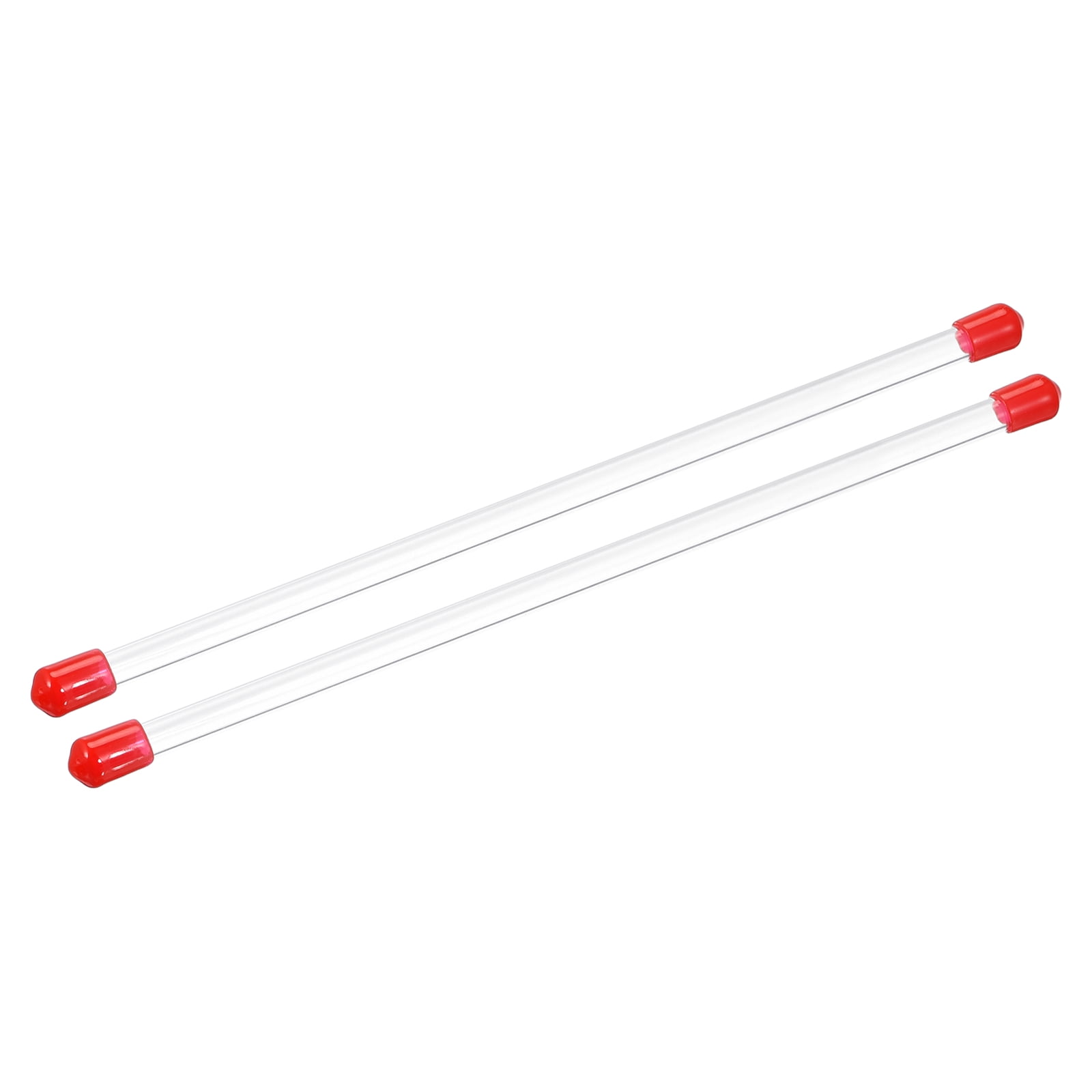 Clear Rigid Tube Round Plastic Tubing with Red Rubber Cap, 305mm/ 12 ...