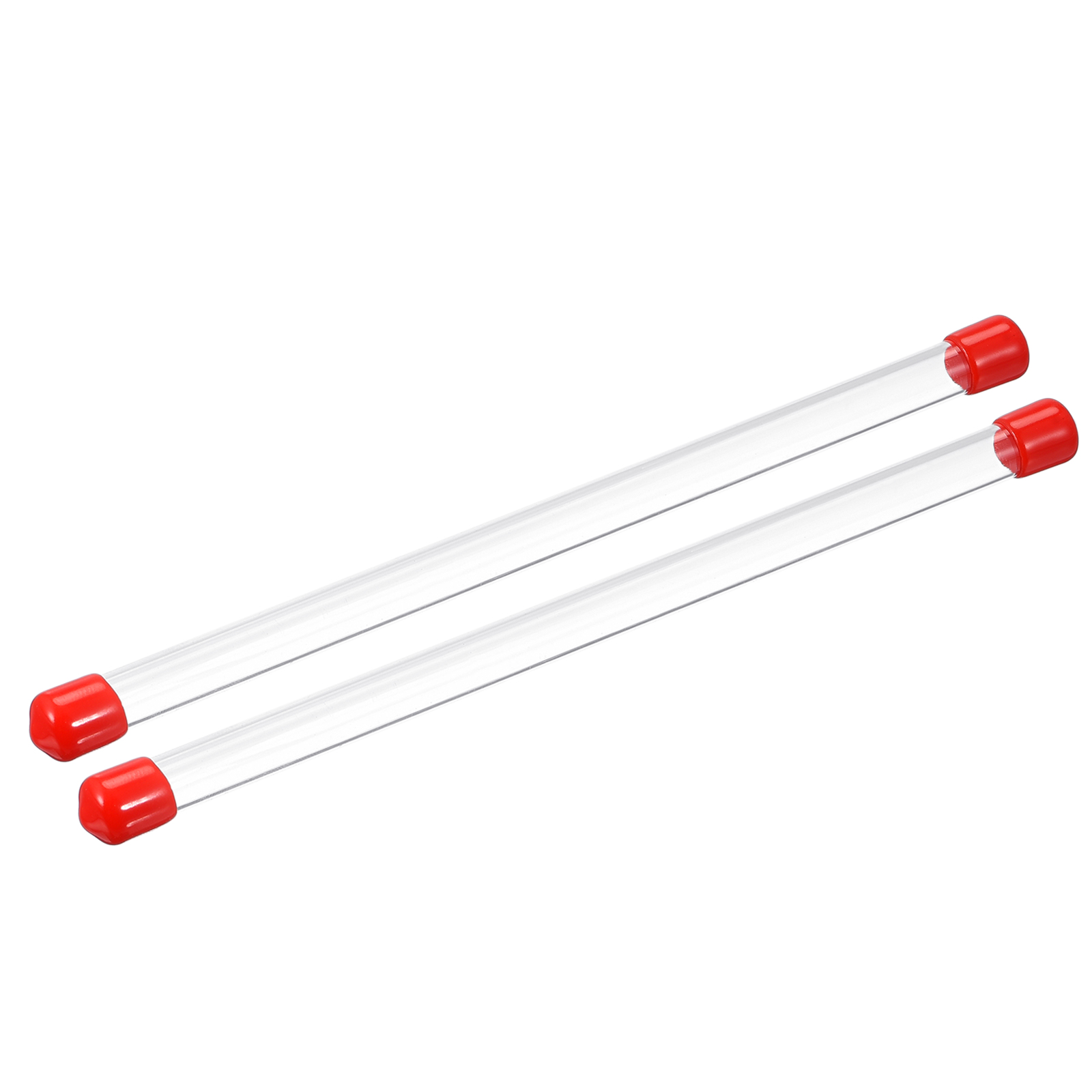 Clear Rigid Tube Round Plastic Tubing with Red Rubber Cap, 305mm/ 12 ...