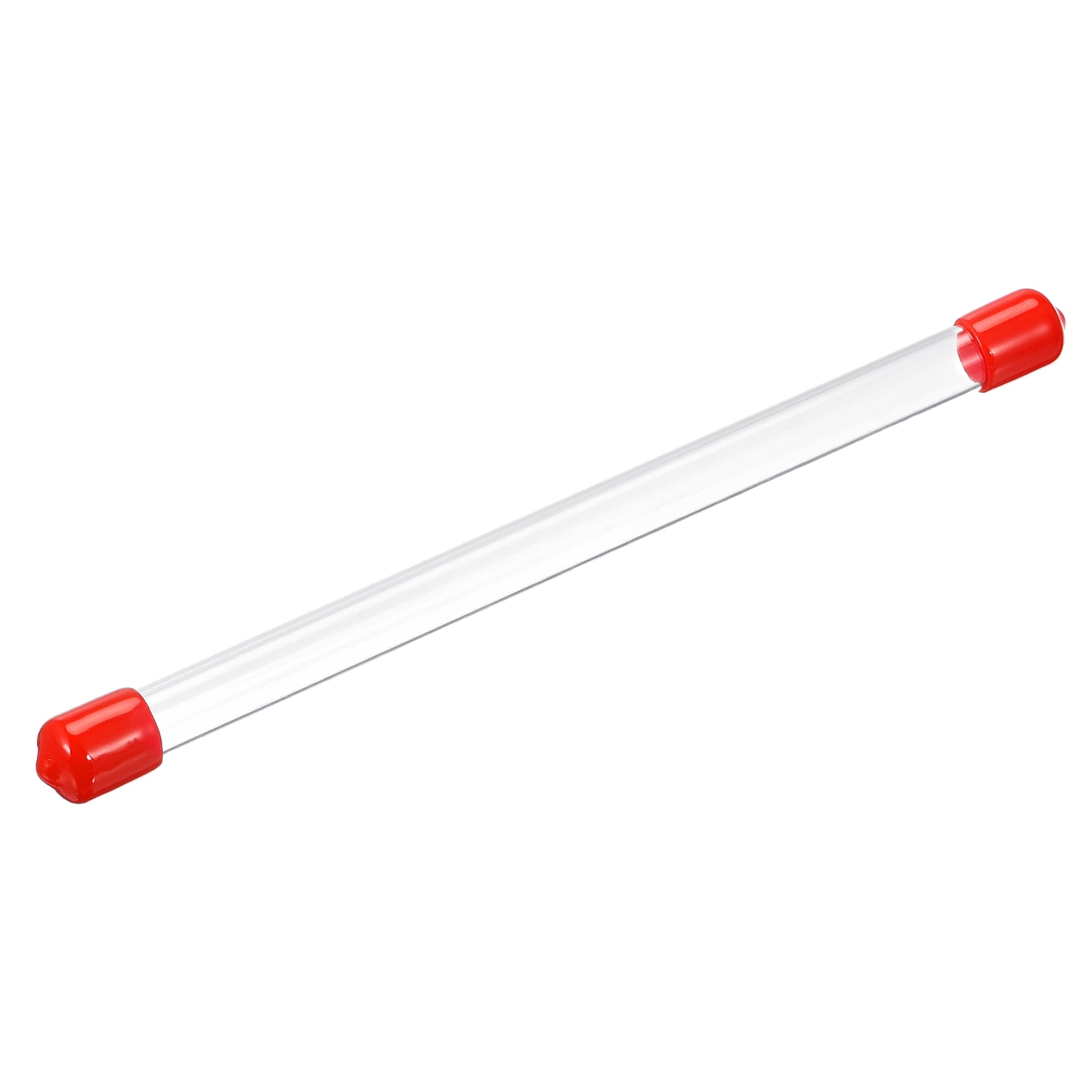 Clear Rigid Tube Round Plastic Tubing with Red Rubber Cap, 305mm/ 12 ...