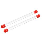 Clear Rigid Tube Round Plastic Tubing with Red Rubber Cap, 305mm/ 12 ...